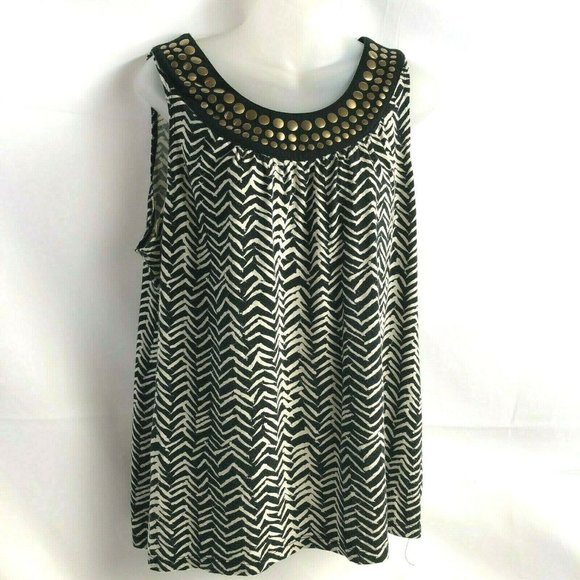 Studio Works | Tops | Studio Works Womens Sleeveless Zebra Striped Top ...